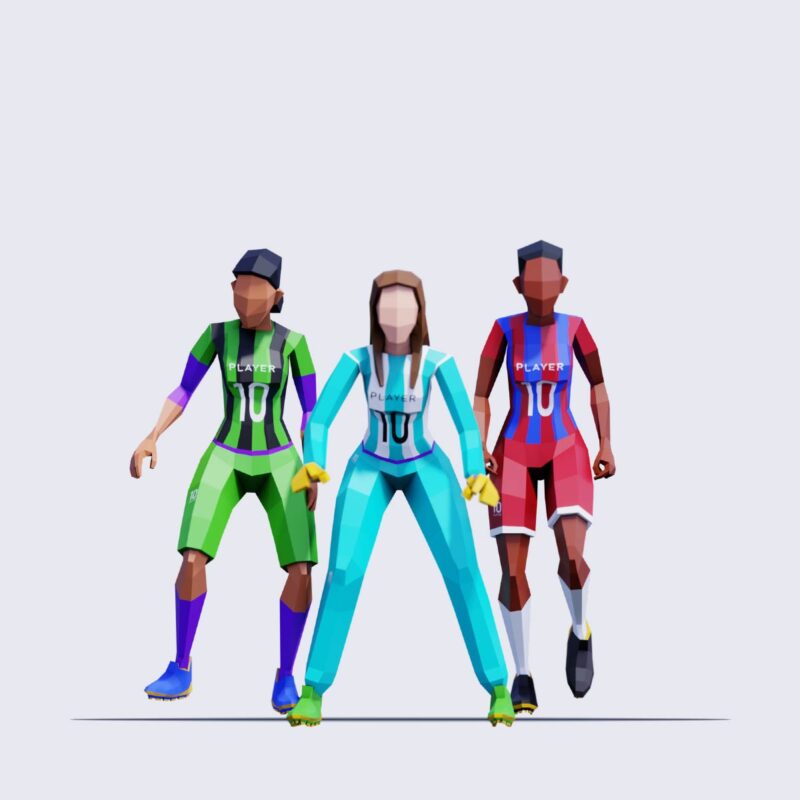 [3D] Low Poly Football Players - Posed Pack ⋆ Studio Ochi