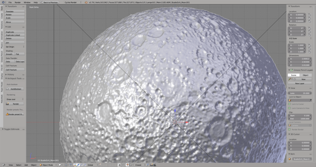 [3D] Realistic Moon 3D Model ⋆ Studio Ochi