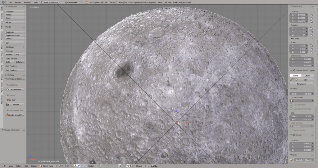 [3D] Realistic Moon 3D Model ⋆ Studio Ochi
