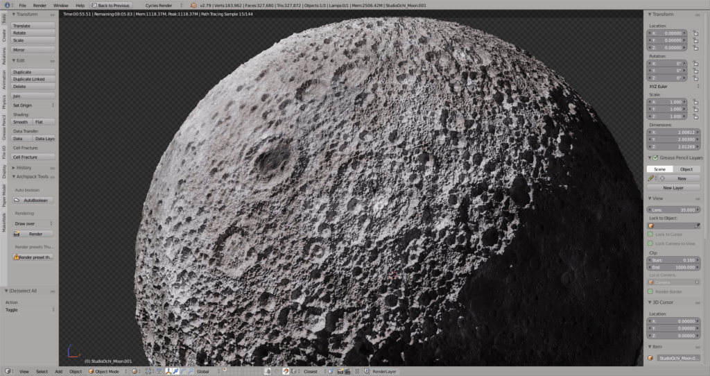[3D] Realistic Moon 3D Model ⋆ Studio Ochi