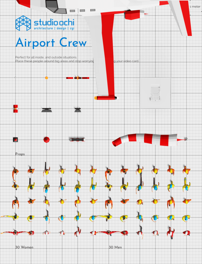 [3D] Low Poly Airport Marshalls - Posed Pack ⋆ Studio Ochi