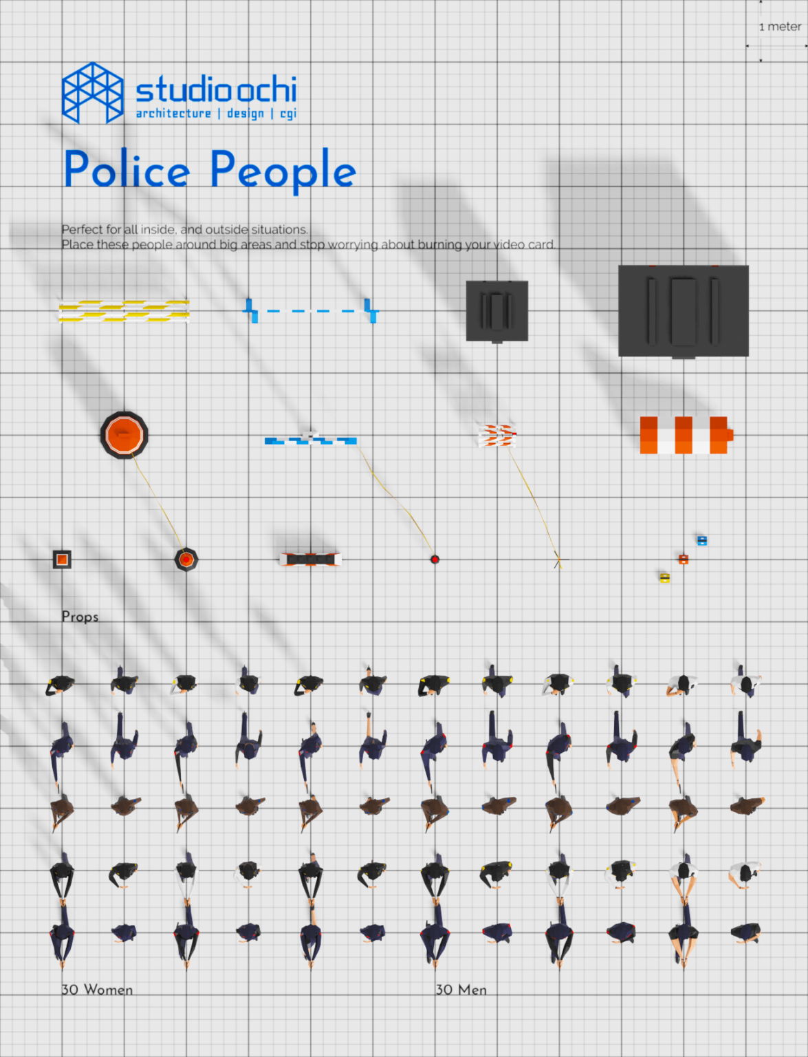 [3D] Low Poly Police Officers - Posed Pack ⋆ Studio Ochi