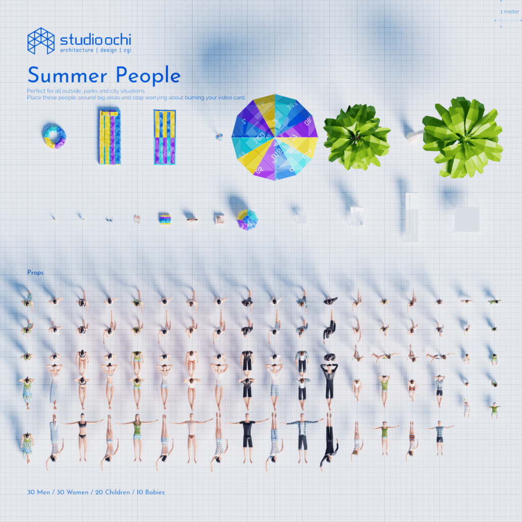[3D] Low Poly Summer People - Posed Pack ⋆ Studio Ochi