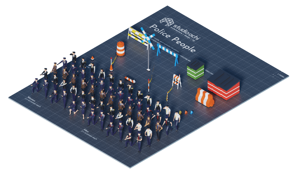 [3D] Low Poly Police Officers - Posed Pack ⋆ Studio Ochi