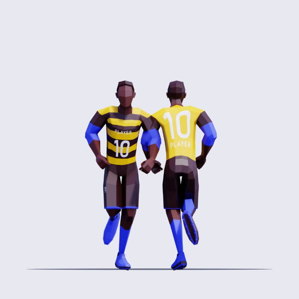 [3D] Low Poly Football Players Pack - Animated & Rigged ⋆ Studio Ochi