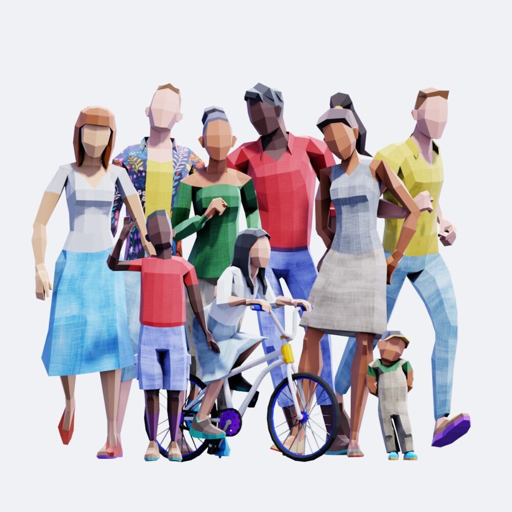 Low Poly Posed People +700 3D Models Big Compilation