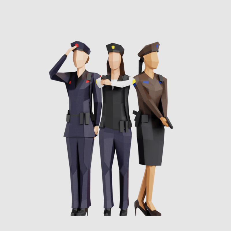 [3D] Low Poly Police Officers - Posed Pack ⋆ Studio Ochi
