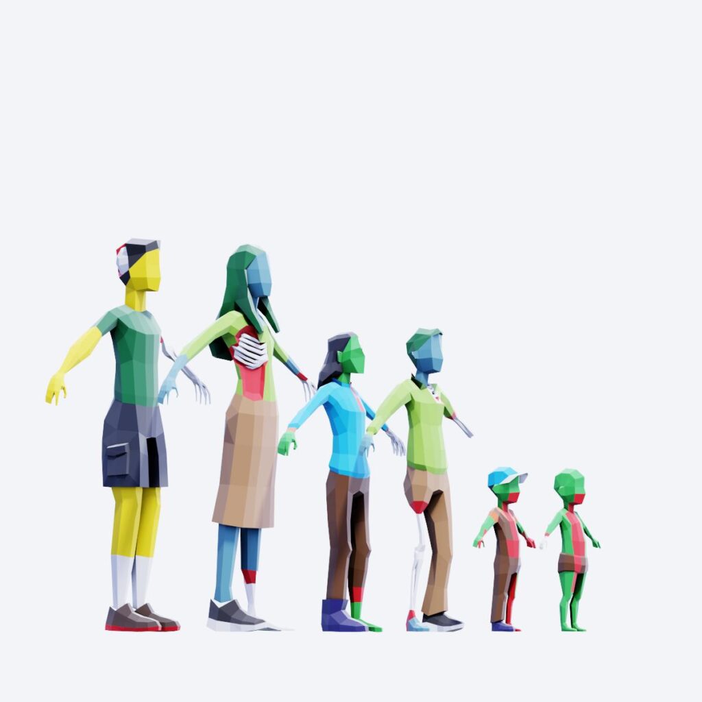 [3D] Low poly Zombies - Animated & Rigged ⋆ Studio Ochi