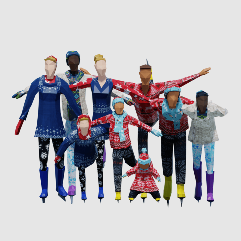 [3D] Low Poly Ice Skating People - Posed Pack ⋆ Studio Ochi