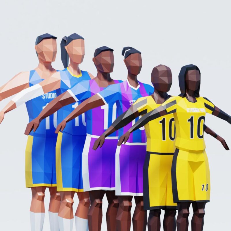 [3D] Low Poly Basketball Players - Rest Pose ⋆ Studio Ochi