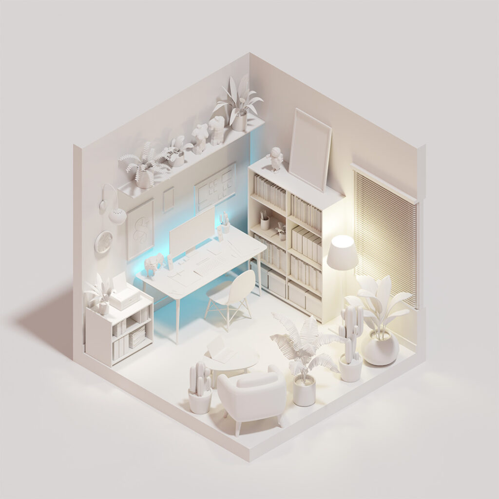 Tiny Office - Isometric Rooms ⋆ Studio Ochi