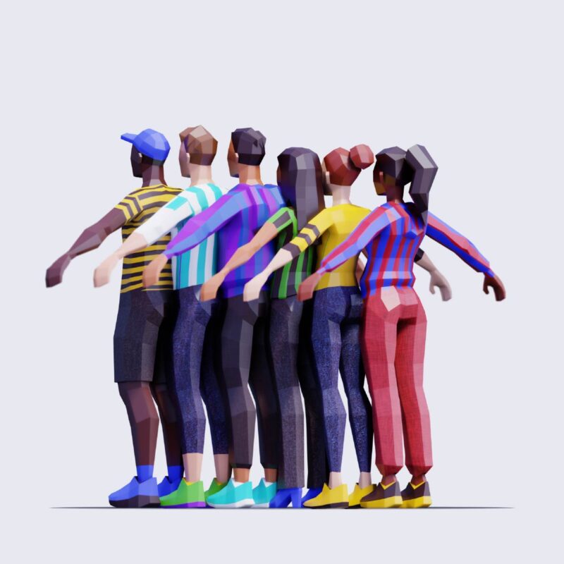 [3D] Low Poly Cheering People Pack - Animated & Rigged ⋆ Studio Ochi