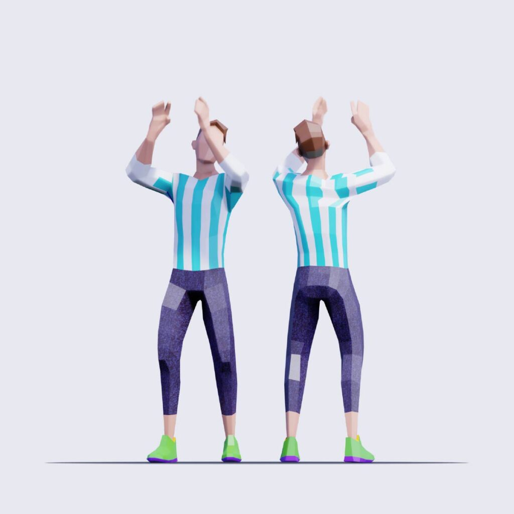 [3D] Low Poly Cheering People Pack - Animated & Rigged ⋆ Studio Ochi