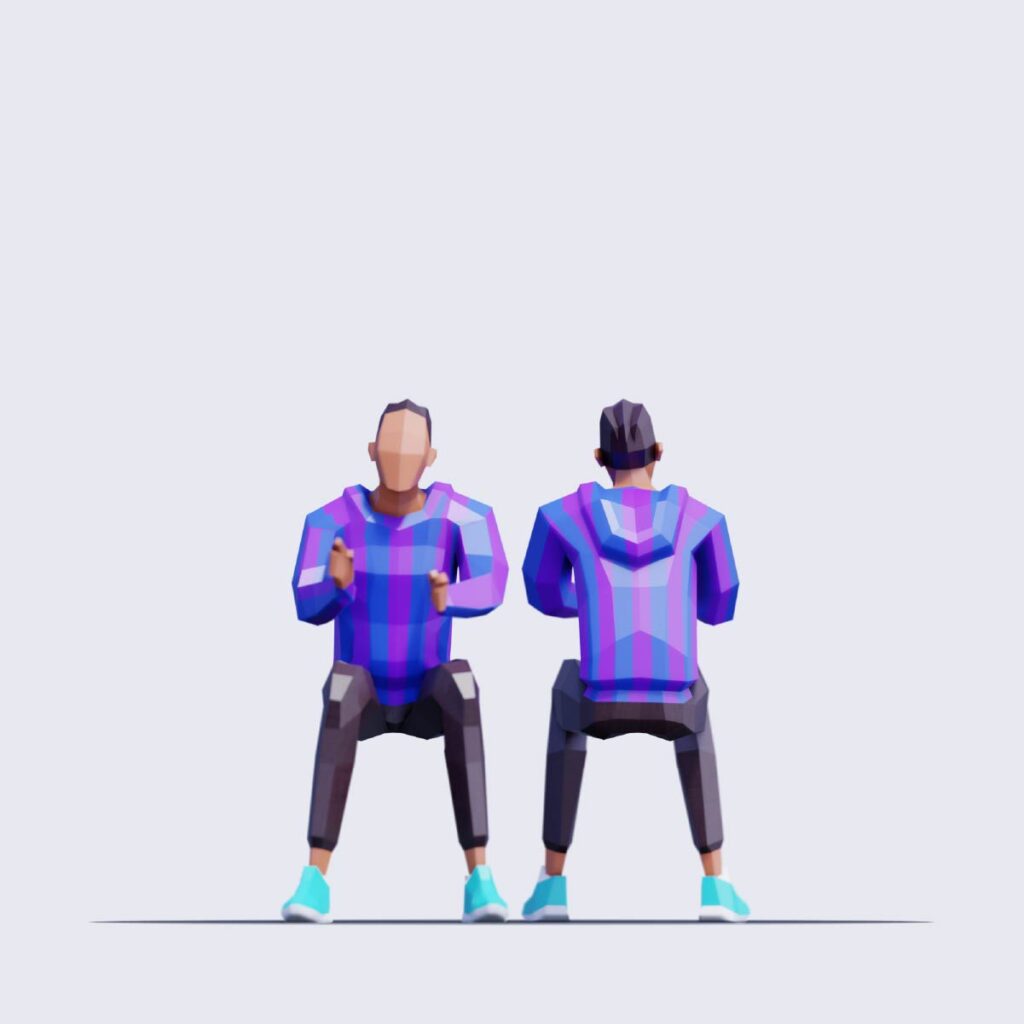 [3D] Low Poly Cheering People Pack - Animated & Rigged ⋆ Studio Ochi