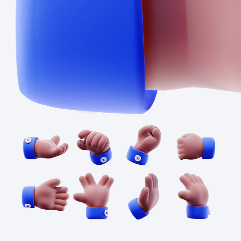 [2D] 3D Hands with gestures and poses ⋆ Studio Ochi