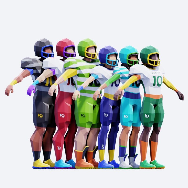 [3D] Low Poly American Football Players - Animated & Rigged ⋆ Studio Ochi