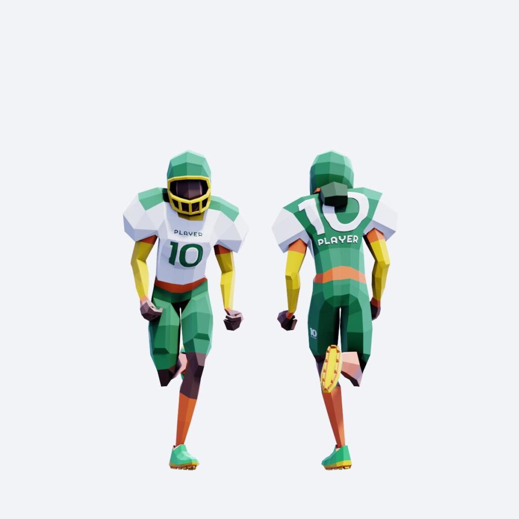 [3D] Low Poly American Football Players - Animated & Rigged ⋆ Studio Ochi