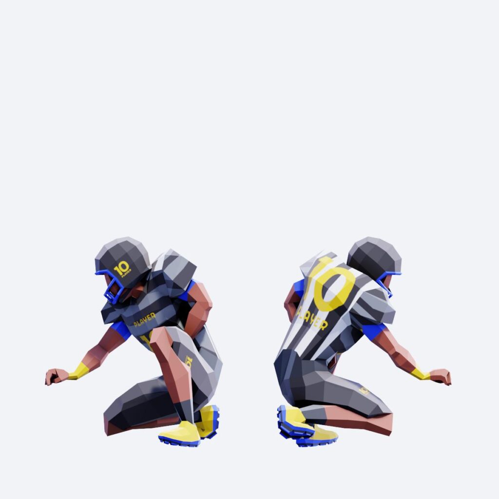 [3D] Low Poly American Football Players - Animated & Rigged ⋆ Studio Ochi