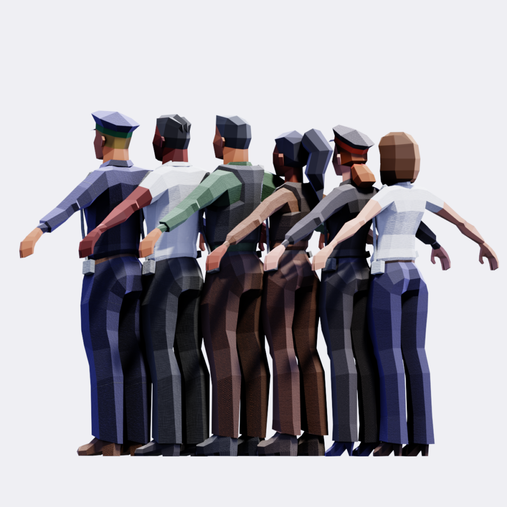 [3D] Low Poly Police Officers - Animated & Rigged ⋆ Studio Ochi