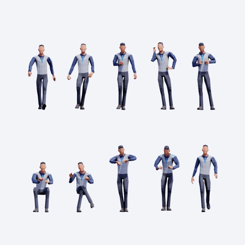 [3D] Low Poly Business People - Posed Pack ⋆ Studio Ochi
