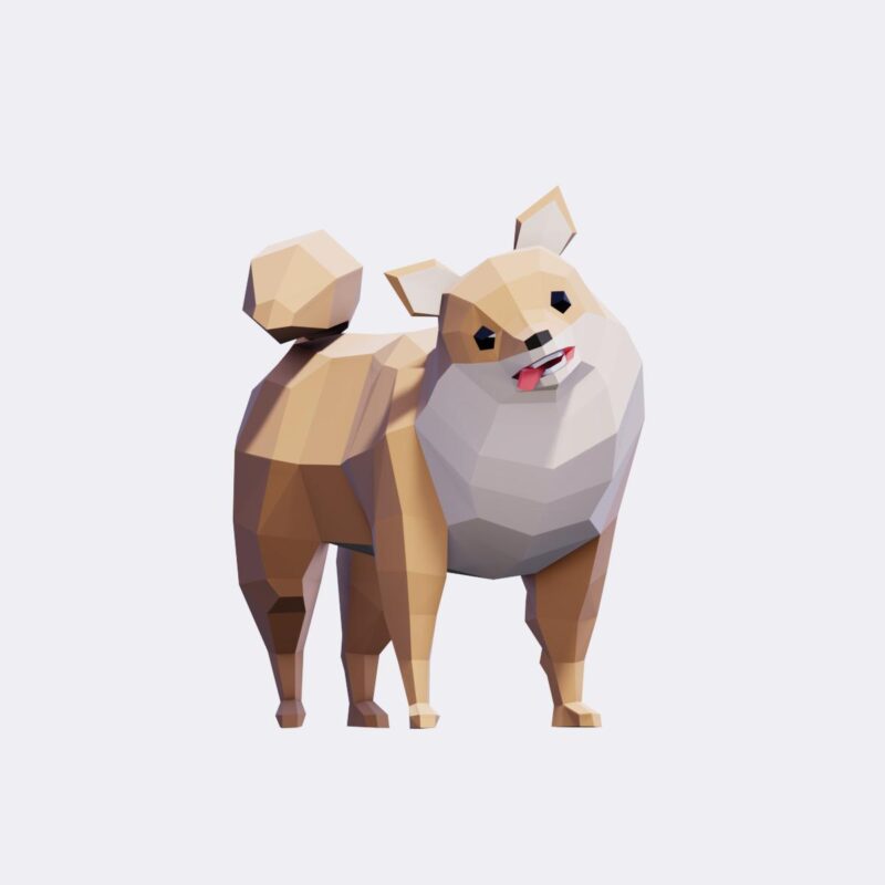 [3D] Low Poly Pomeranian Dog ⋆ Studio Ochi