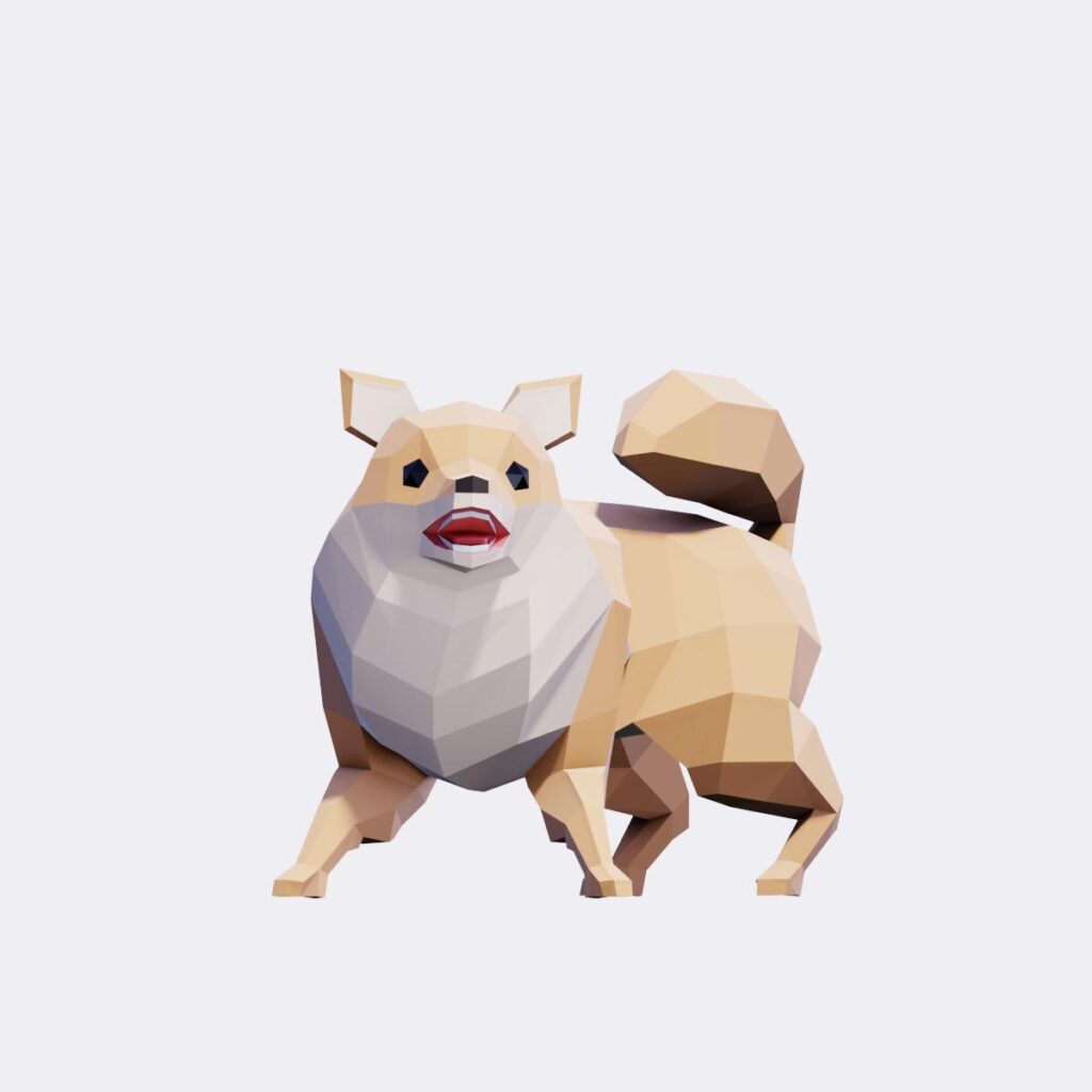 [3D] Low Poly Pomeranian Dog ⋆ Studio Ochi