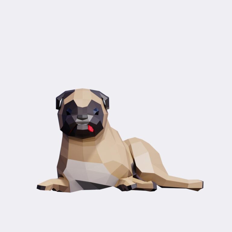 [3D] Low Poly Pug Dog ⋆ Studio Ochi