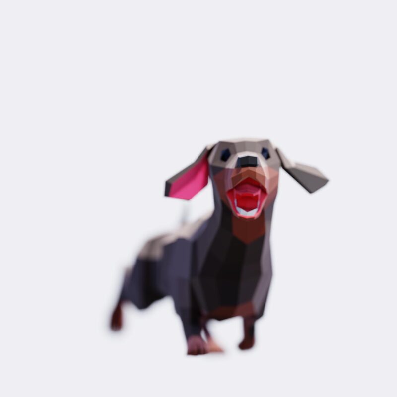 [3D] Low Poly Dachshund Dog ⋆ Studio Ochi