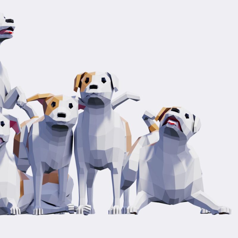 [3D] Low Poly Jack Russell Dog ⋆ Studio Ochi