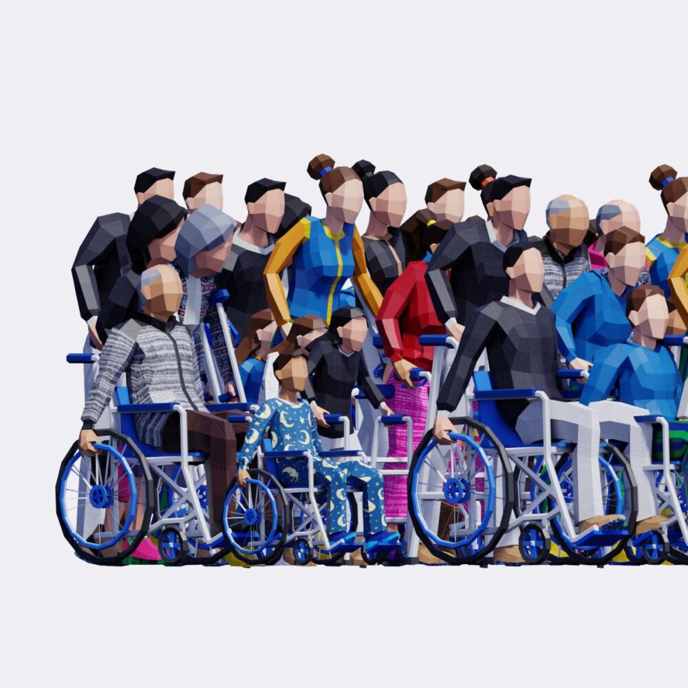 [3D] Low Poly Disabled People - Animated & Rigged ⋆ Studio Ochi