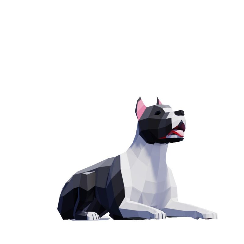 [3D] Low Poly Pitbull Dog ⋆ Studio Ochi