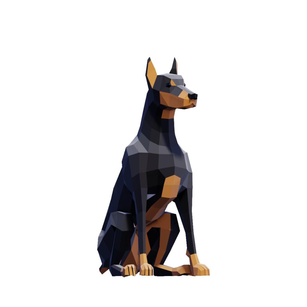[3D] Low Poly Dobermann Dog ⋆ Studio Ochi