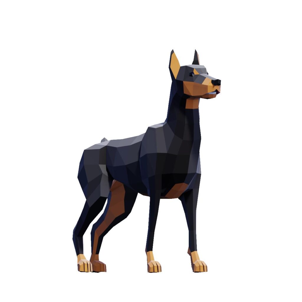 [3D] Low Poly Dobermann Dog ⋆ Studio Ochi