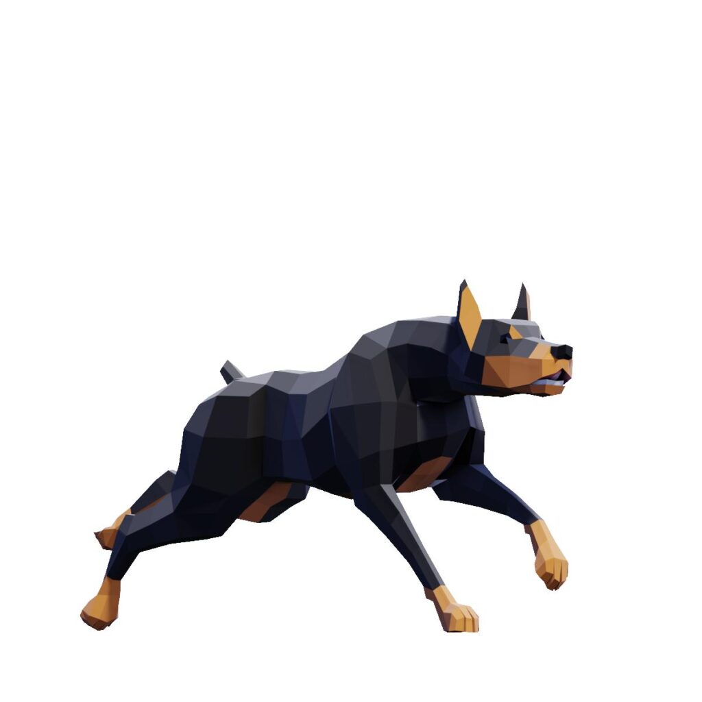 [3D] Low Poly Dobermann Dog ⋆ Studio Ochi